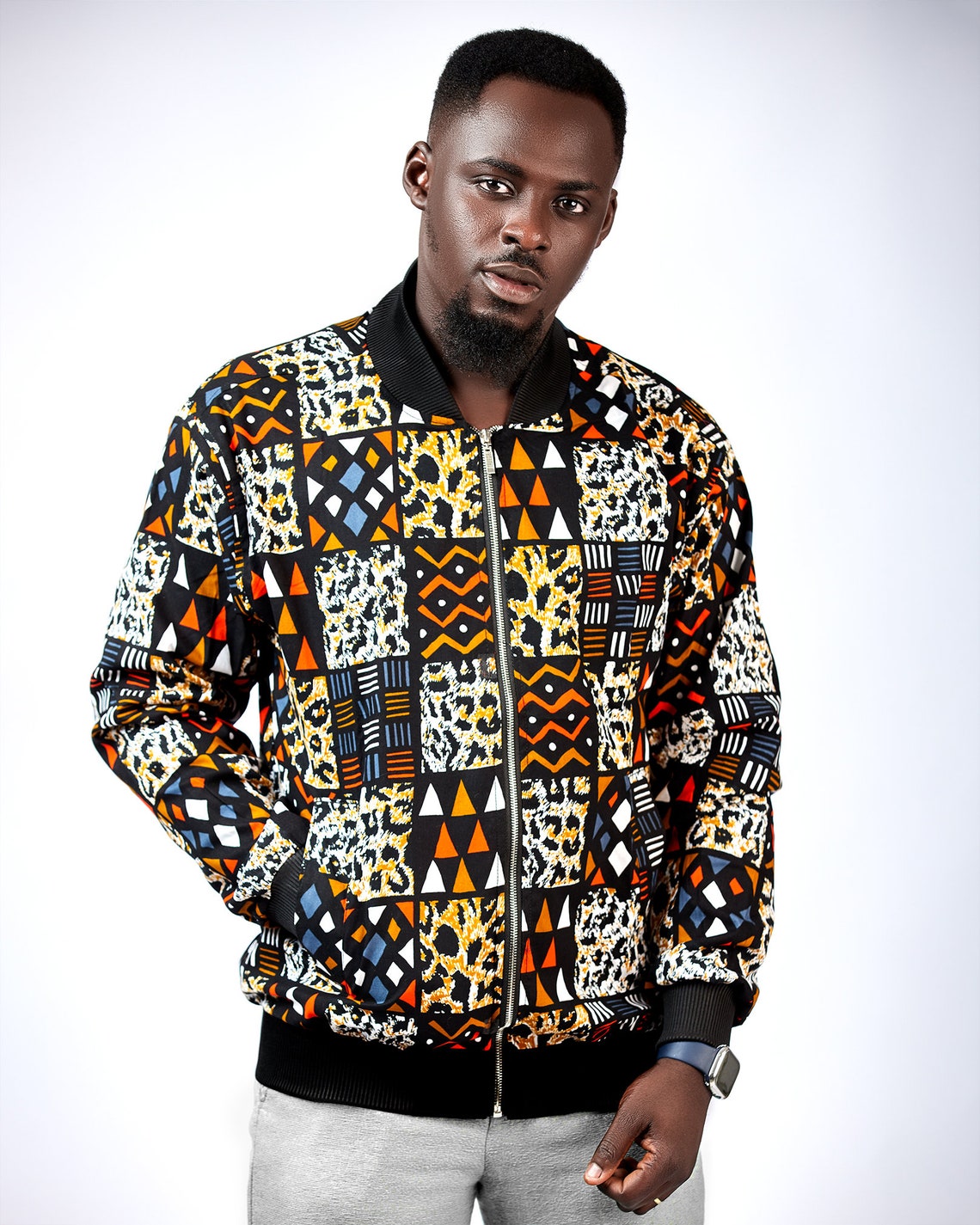 Unisex African Kente Print Bomber Jacket | Ankara Jacket - Etsy
