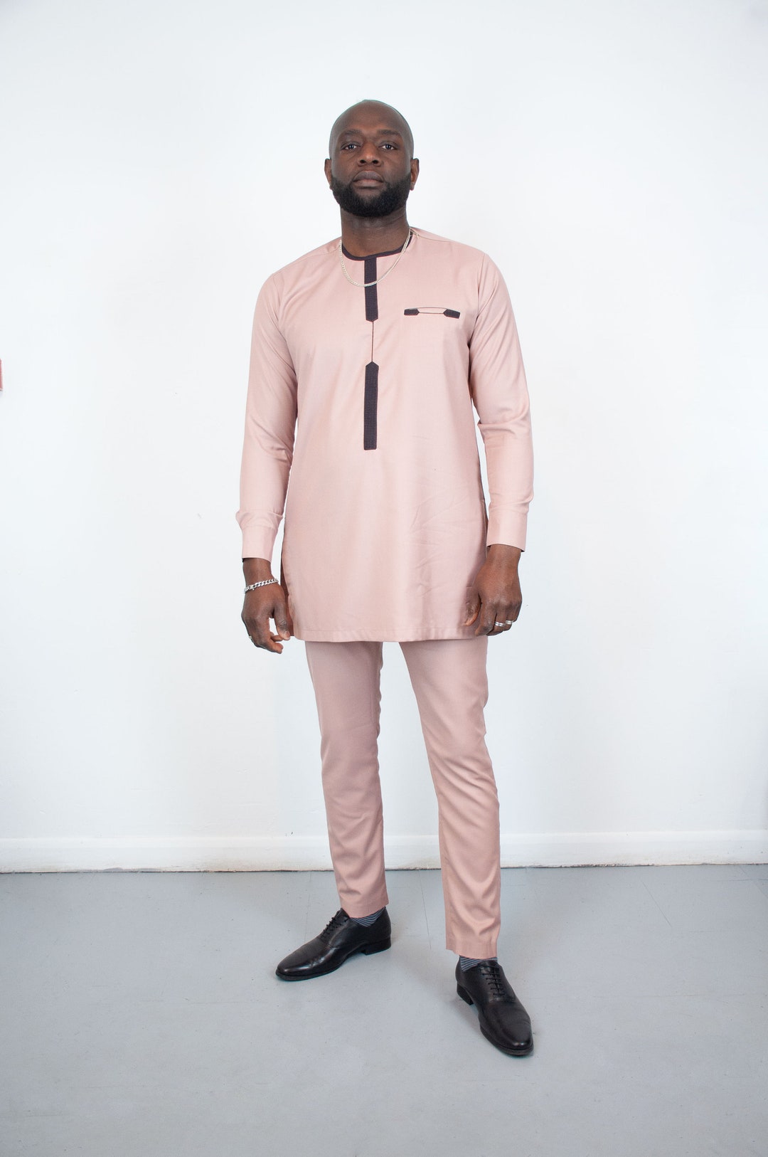 African Men Dusky Pink 2 Piece Set Suit Clothing,men's Outfit,african ...