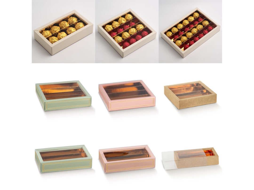 10 Chocolate Boxes With Transparent Covers, Different Sizes - Etsy