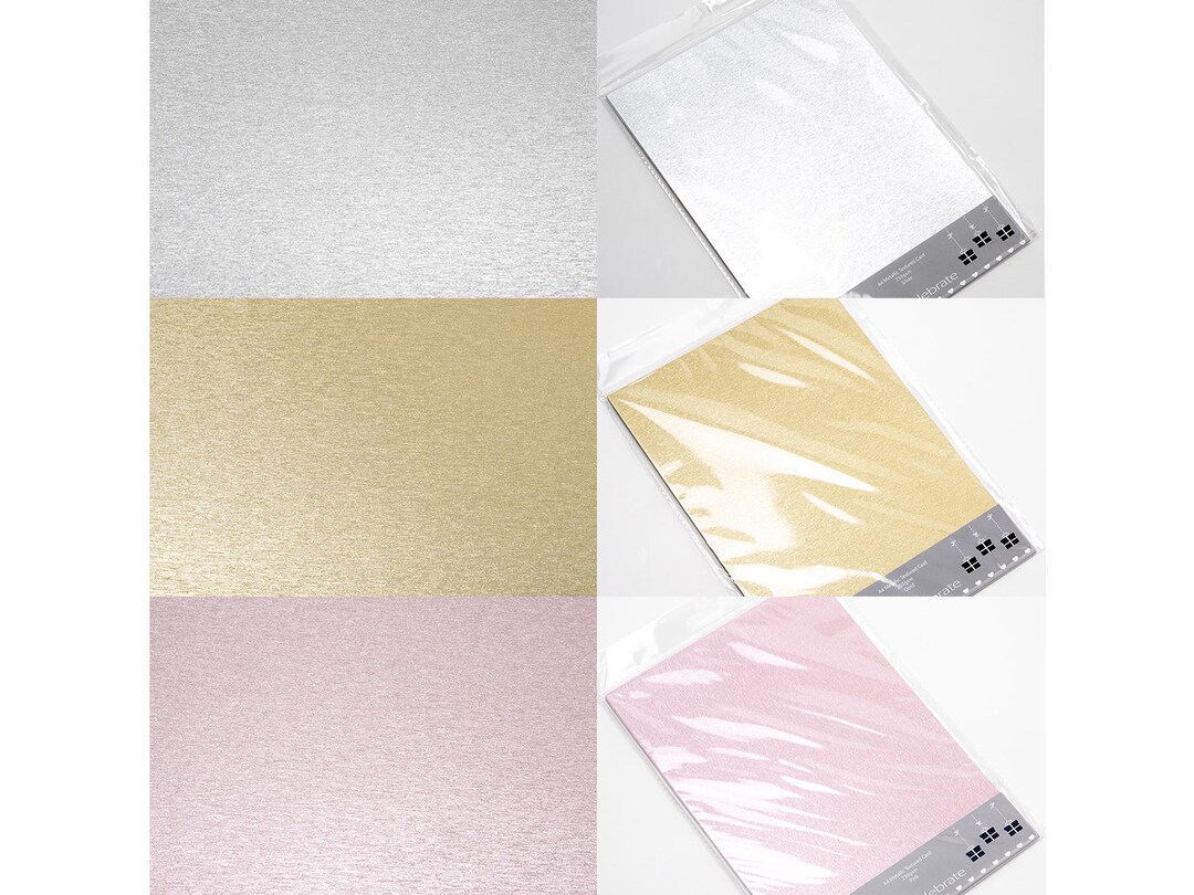 Metallic Cardboard 250g Din A4 in Gold, Silver or Pink (10 Pieces) - Etsy