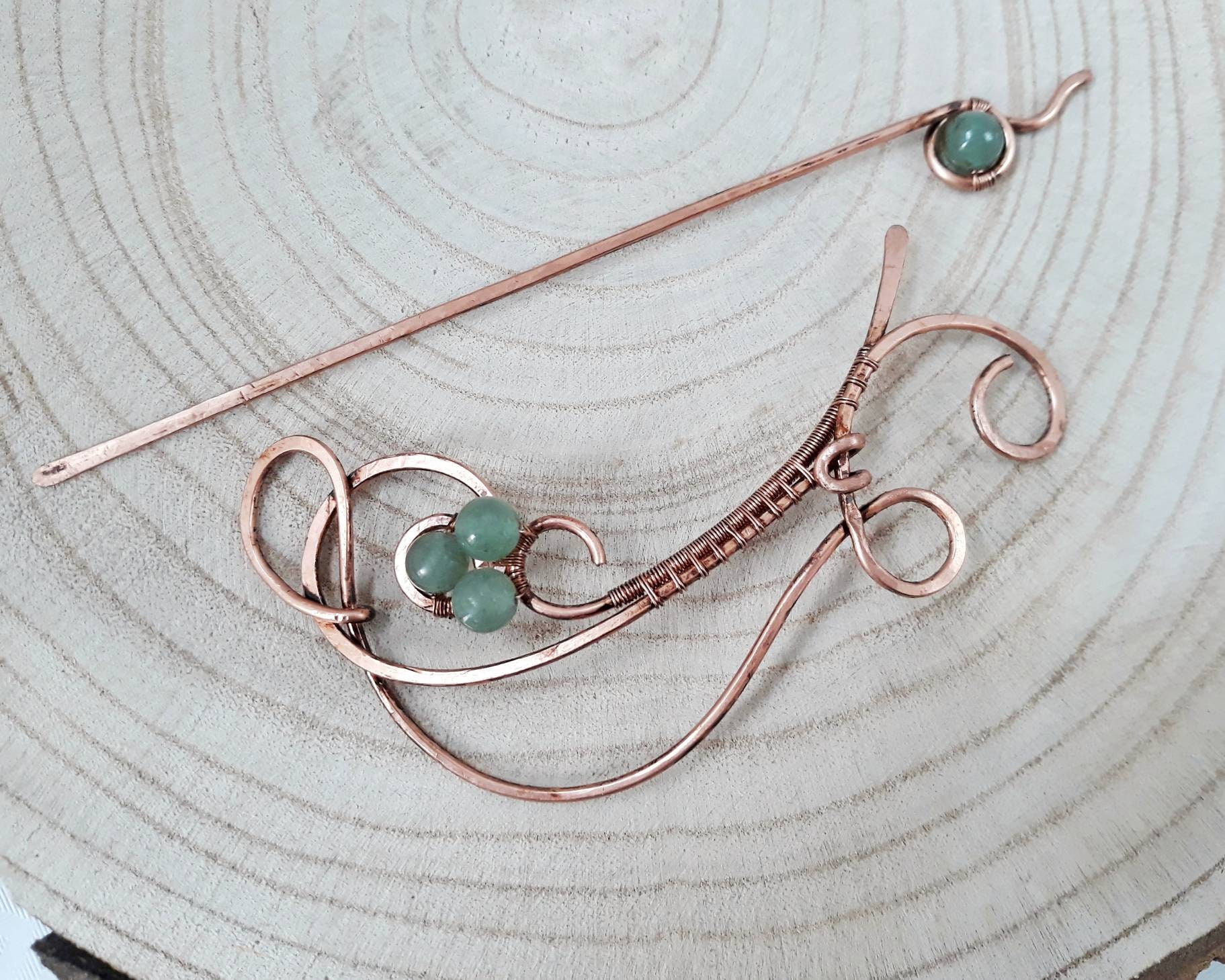 Hair Accessories Ancient Greek Hair Fork Green Aventurine | Etsy