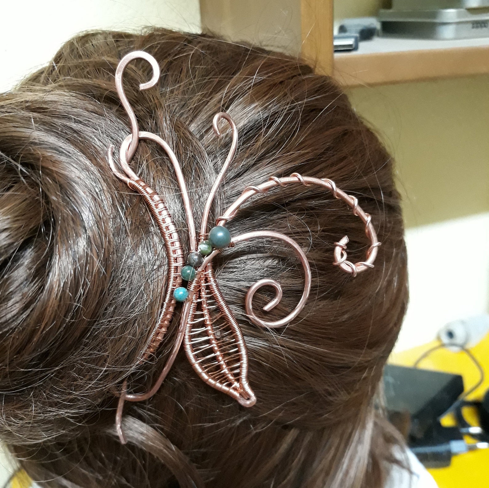 Butterfly Hair Clip Copper Wire Hair Vine Fantasy Jewelry - Etsy