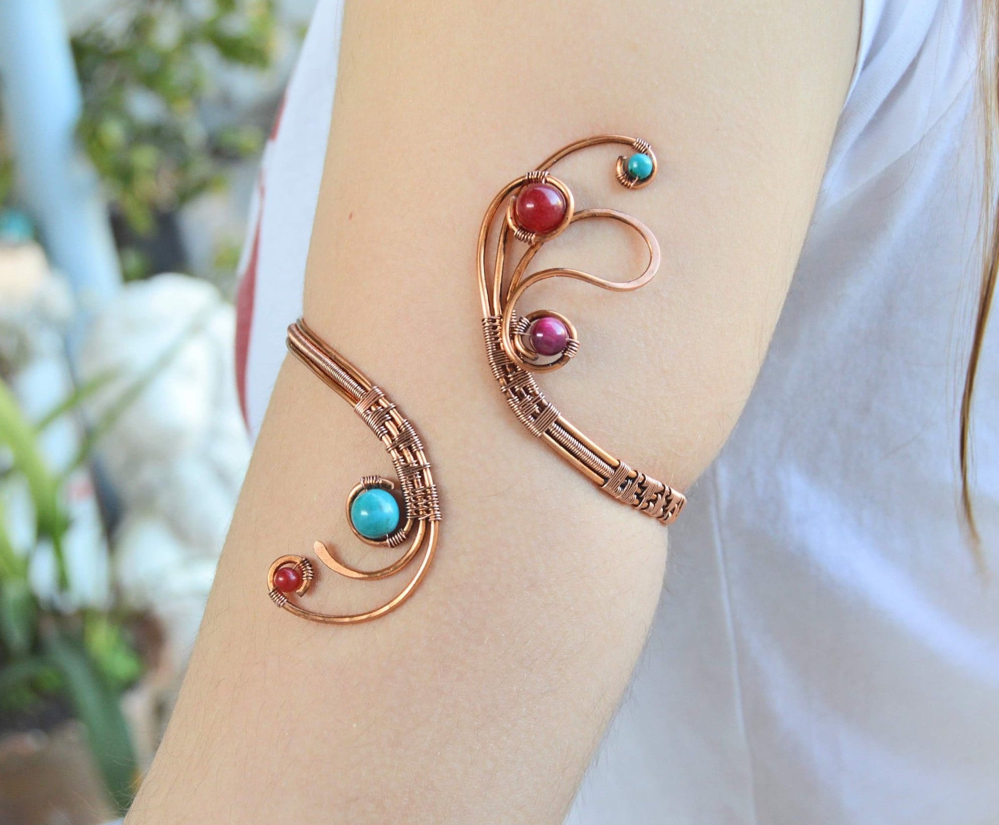 Upper Arm Cuff Elven Bracelet Carnelian Bracelet Blue Stone | Etsy