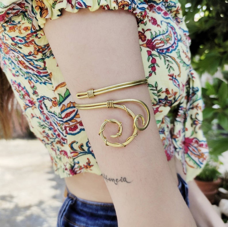 Golden Upper Arm Cuff for Summer Goddess Greek Upper Arm - Etsy