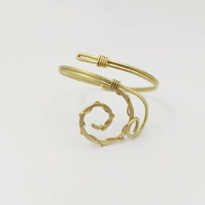 Golden Upper Arm Cuff for Summer Goddess Greek Upper Arm Jewelry, Wire ...