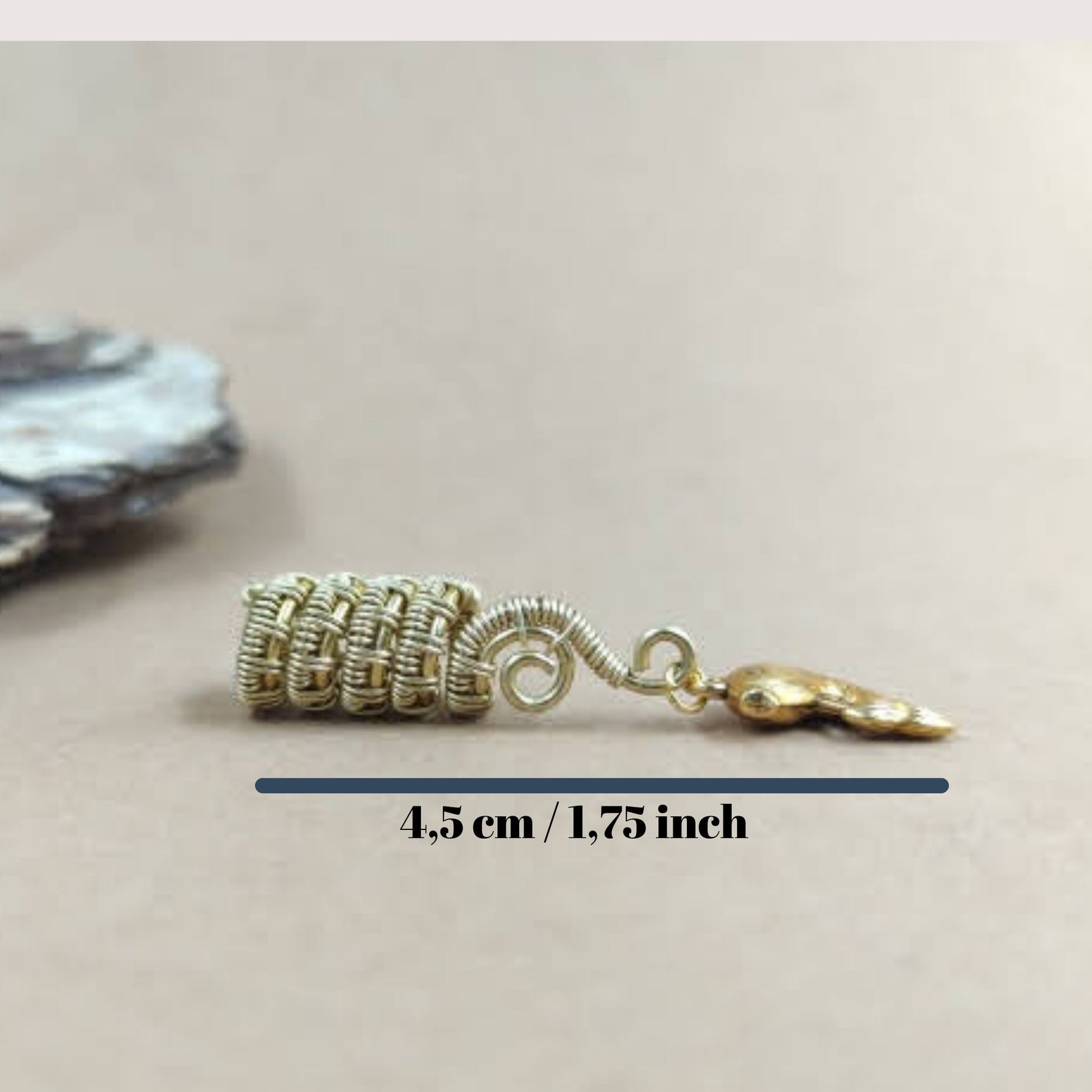 Golden Dreadlocks Beads With Fish Charm Brass Wire Wrap - Etsy