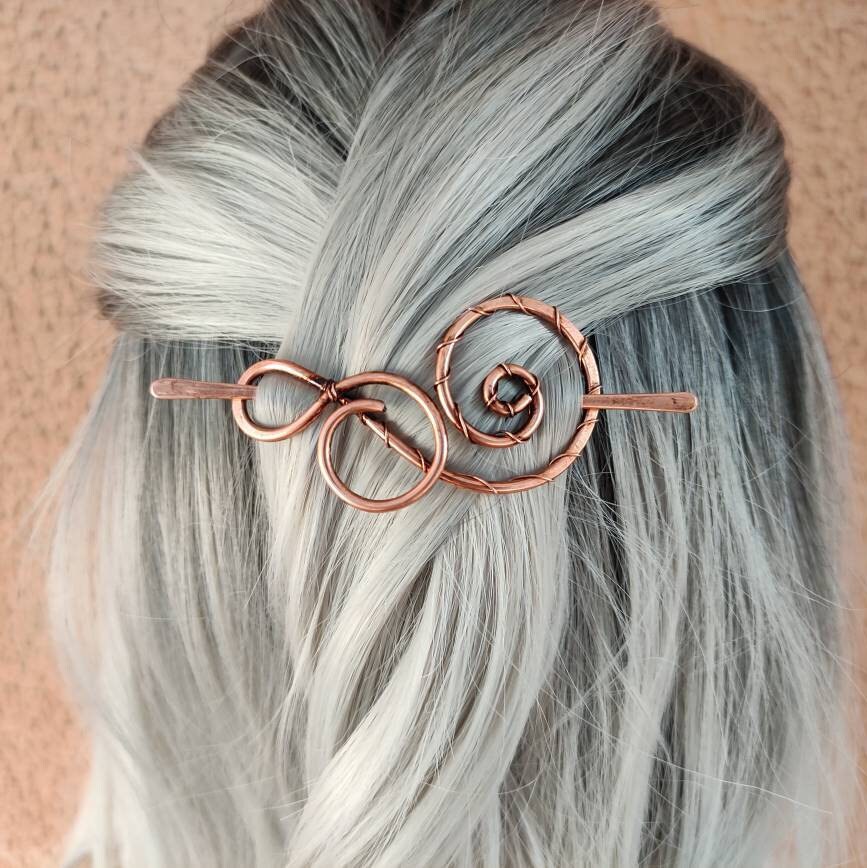 Hair claw clip for thin hair on wire wrap small hair clip for | Etsy