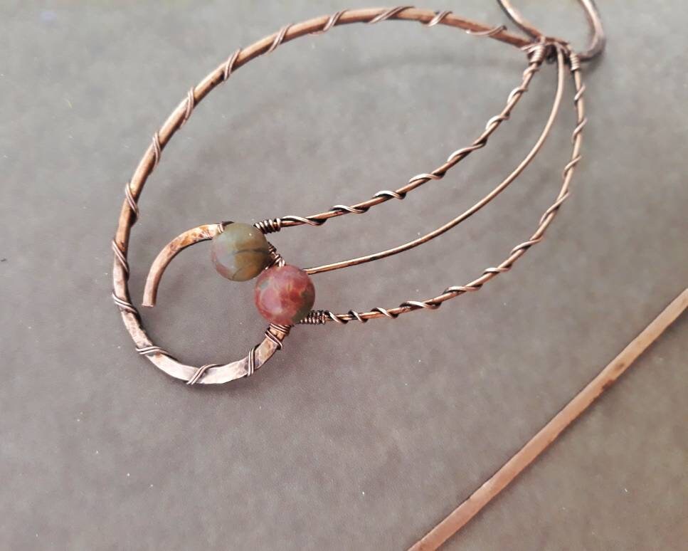 Wire Wrap Hair Clip Hair Slide Copper Hair Sticks Heady Wire | Etsy