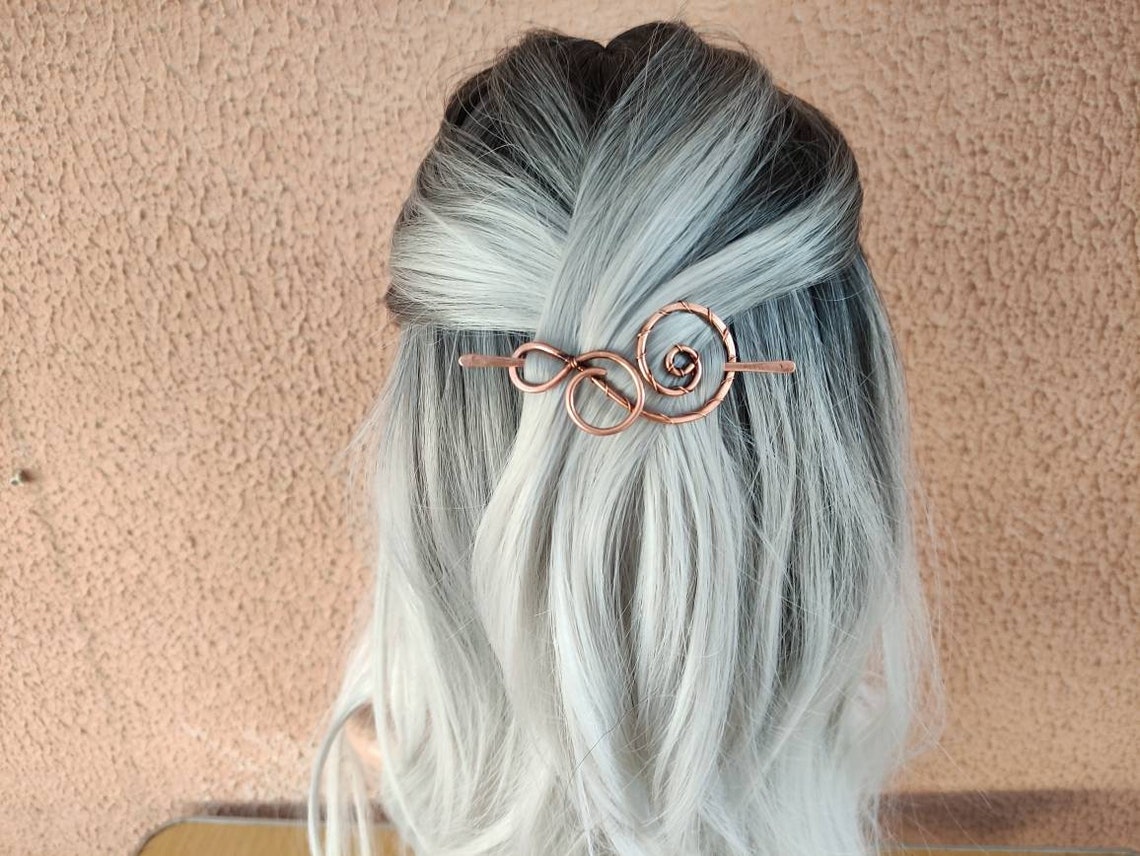 Hair claw clip for thin hair on wire wrap small hair clip for | Etsy