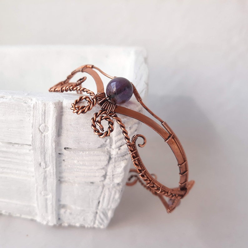 Amethyst Bracelet Upper Arm Cuff Ancient Greek Bangle Unique - Etsy