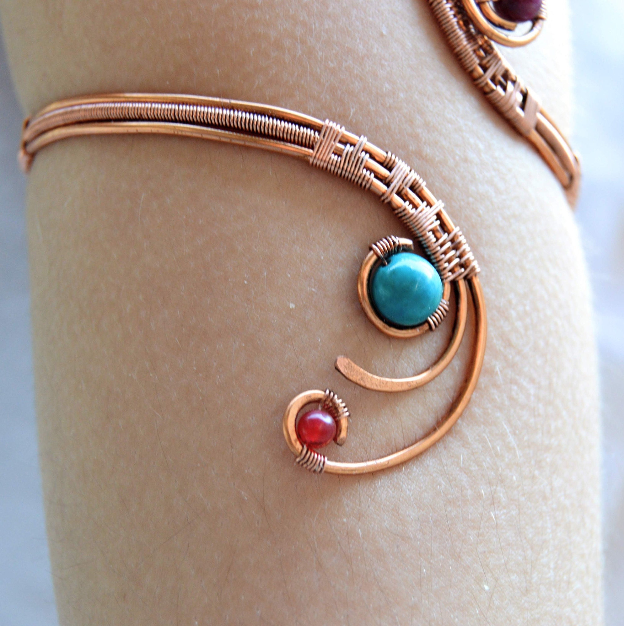 Upper Arm Cuff Elven Bracelet Carnelian Bracelet Blue Stone | Etsy