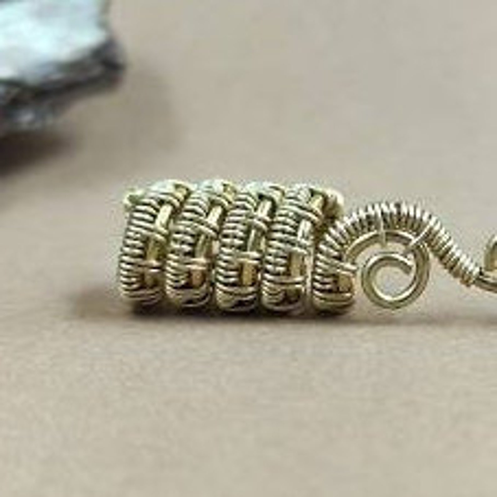Golden Dreadlocks Beads With Fish Charm Brass Wire Wrap - Etsy