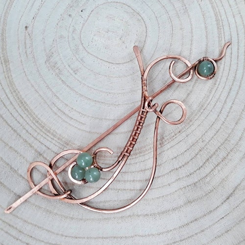 Wire Wrap Hair Clip Hair Slide Copper Hair Sticks Heady Wire - Etsy Denmark