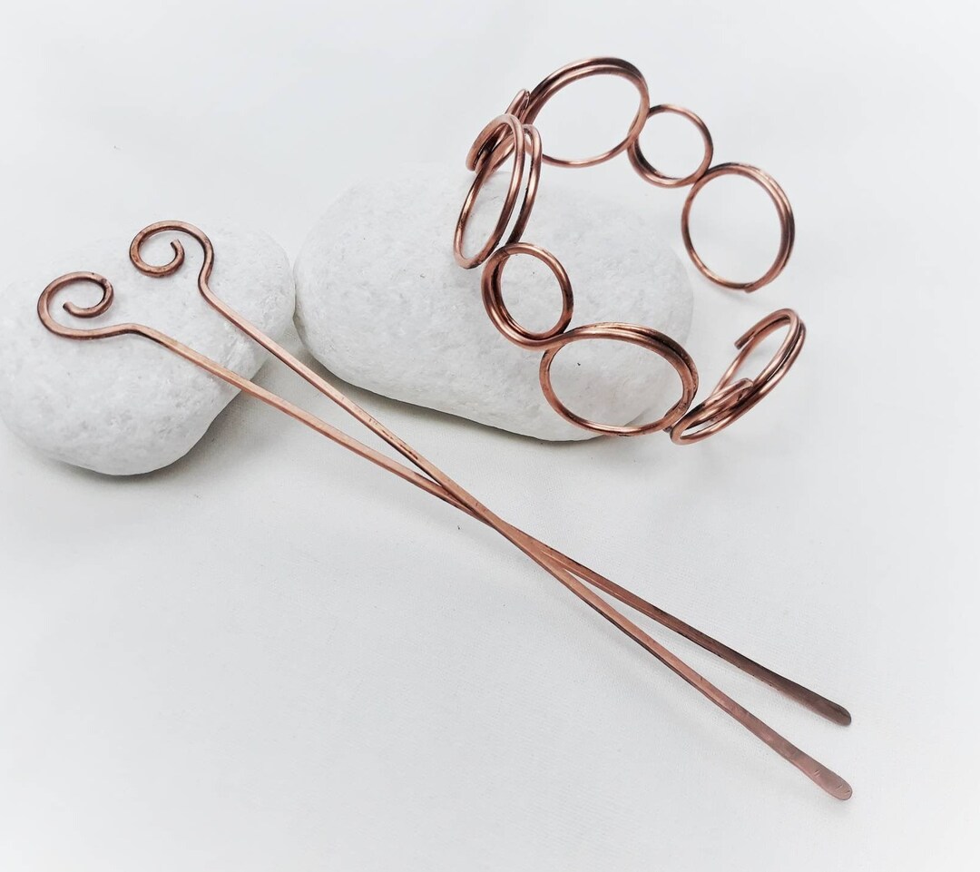 Circle Hair Barrette for Bun With Hair Sticks - Succulent Hair ...