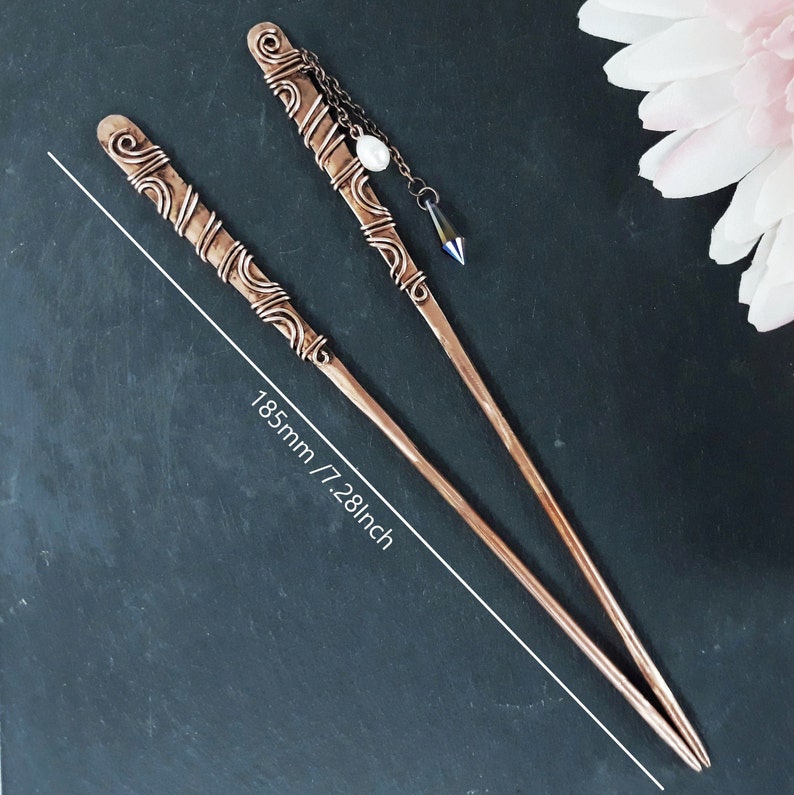 Kanzashi with swarovski bead and freshwater pearl set of 2 | Etsy