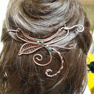 Butterfly Hair Clip, Copper Wire Hair Vine Fantasy Jewelry, Hair Comb ...
