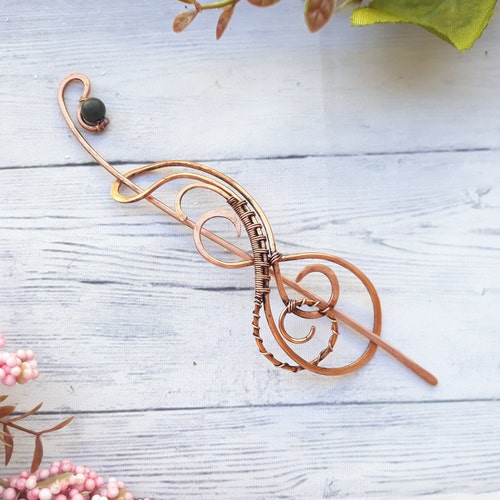 Wire Wrap Hair Clip Hair Slide Copper Hair Sticks Heady Wire - Etsy