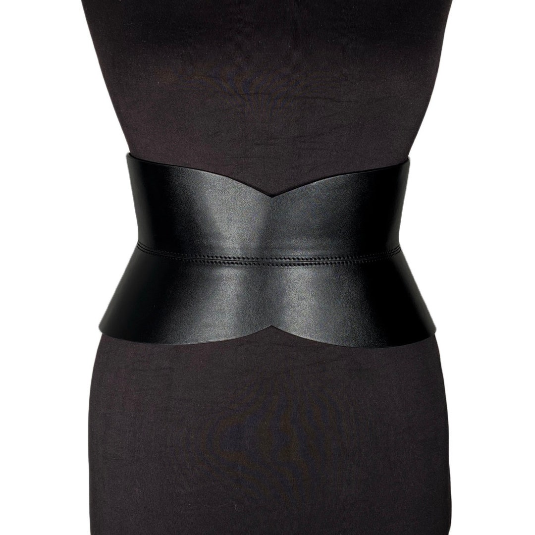 XXS 5XL Black Leather Corset Hourglass Wide Belt Plain - Etsy
