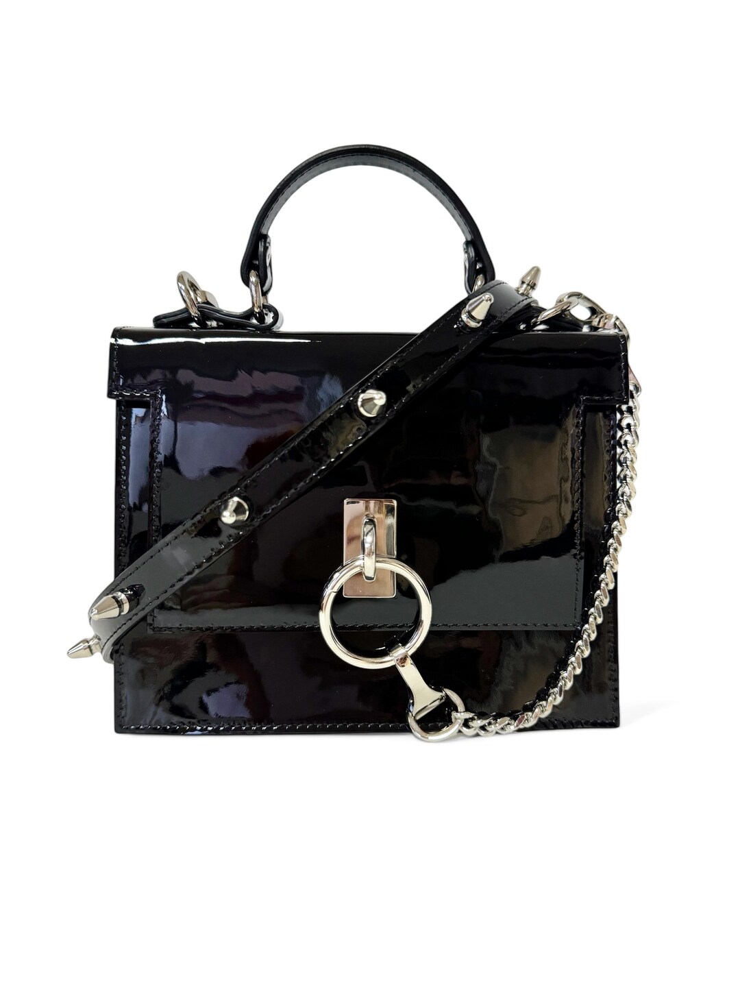 Black Patent Leather Alpha Bag - Etsy