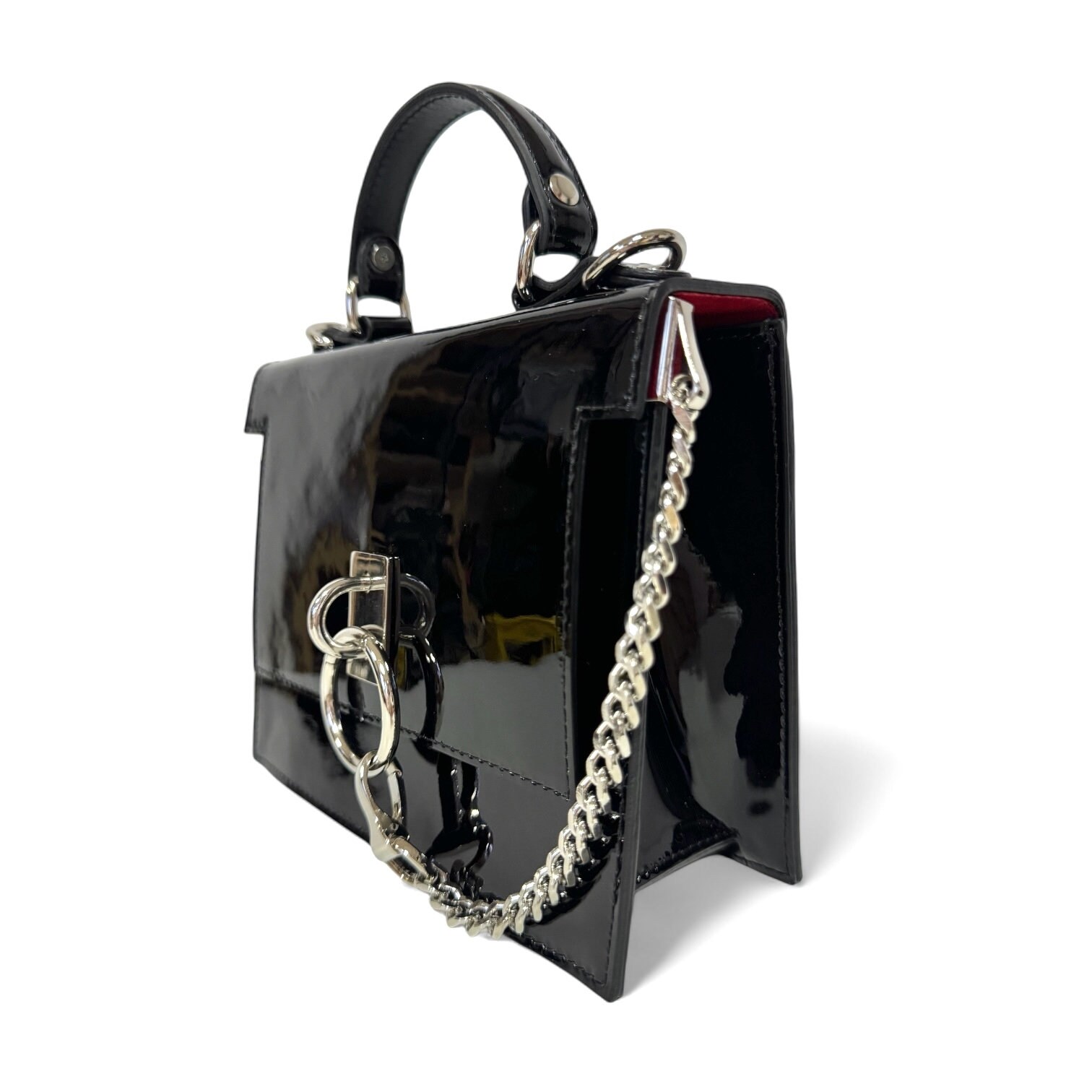 Black Patent Leather Alpha Bag - Etsy