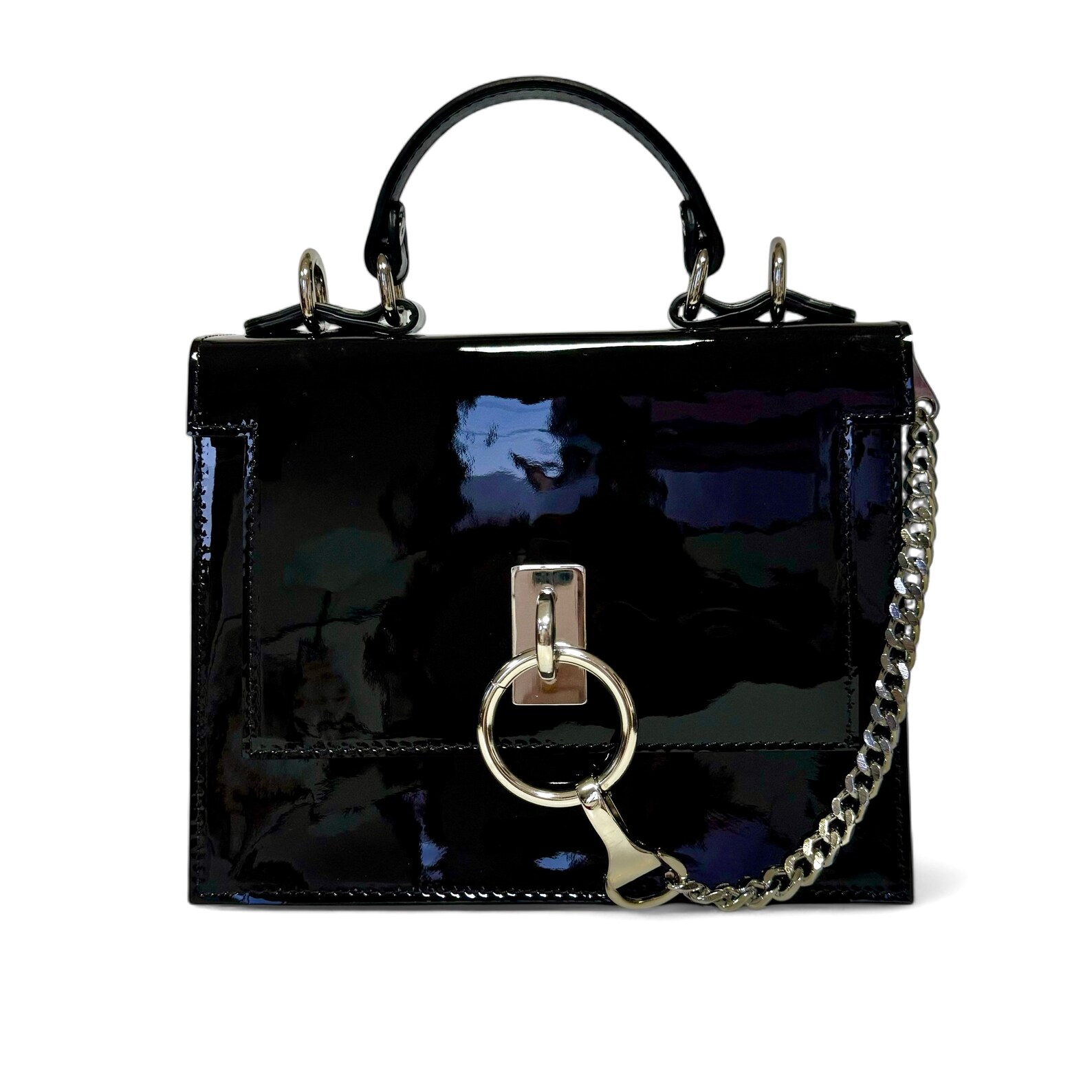 Black Patent Leather Alpha Bag - Etsy