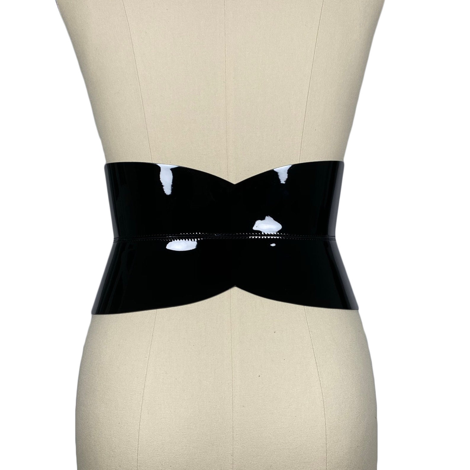 XXS XXXL Black Patent Leather Corset Hourglass Wide Plain - Etsy