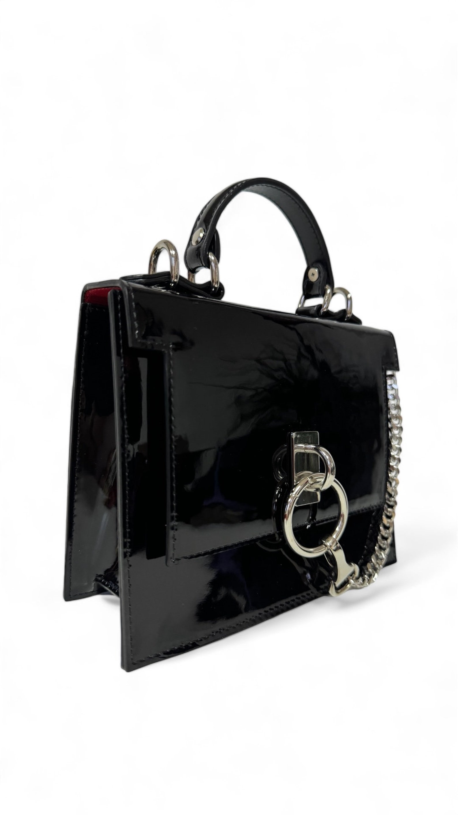 Black Patent Leather Alpha Bag - Etsy