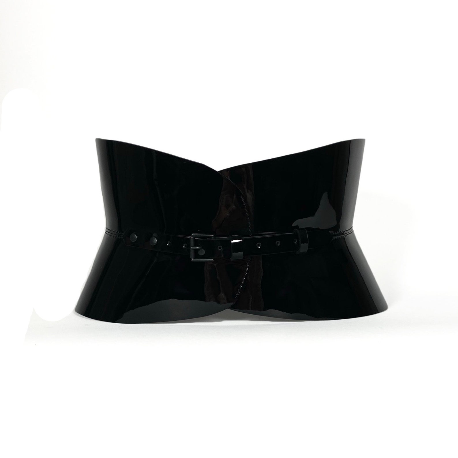 XXS XXXL Black Patent Leather Corset Hourglass Wide Plain - Etsy