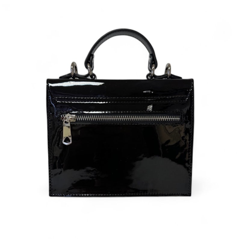 Black Patent Leather Alpha Bag - Etsy