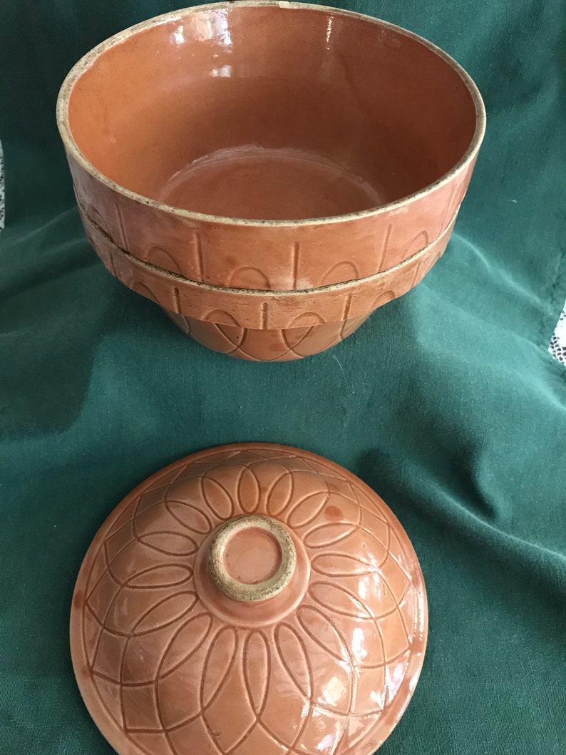 Watt Pottery 1930s Mixing and Oven Ware Bowls With Cover - Etsy Watt Pottery 1930s Mixing and Oven Ware Bowls With Cover - Etsy