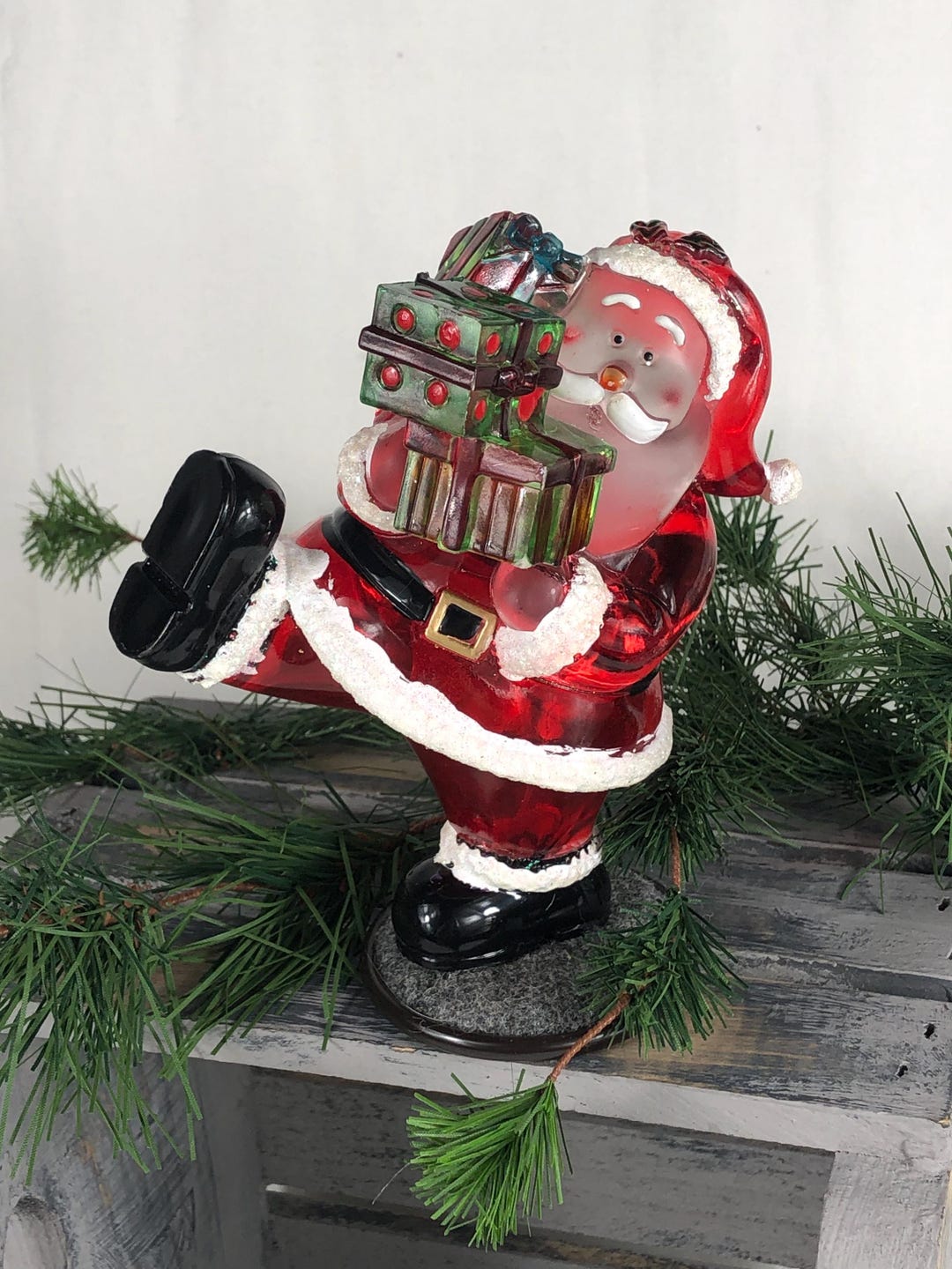 Acrylic Santa on a Stand Carrying 4 Presents to Deliver. Vintage - Etsy