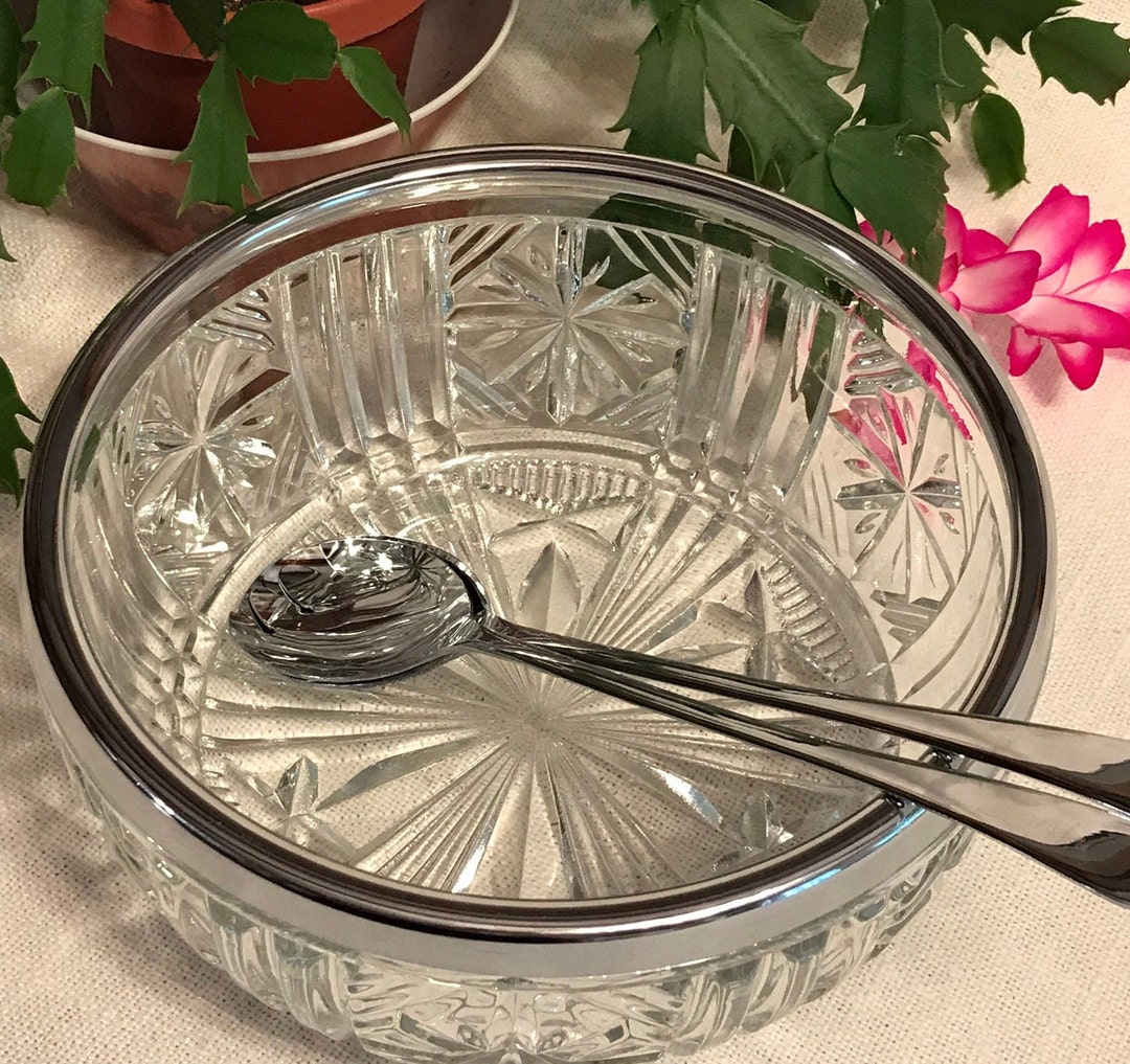 Crystal Salad Bowl & Utensils by Raimond Vintage - Etsy