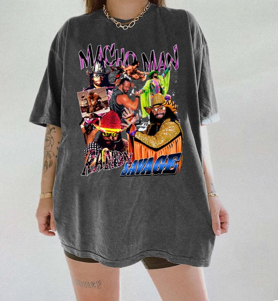 Macho Man Randy Savage Tee Shirt 90s Wrestler Wrestling - Etsy