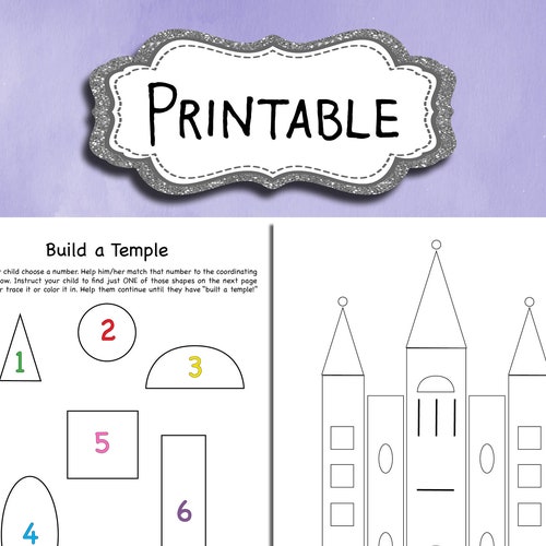 LDS Build a Temple Printable Worksheet for Kids Activity for - Etsy