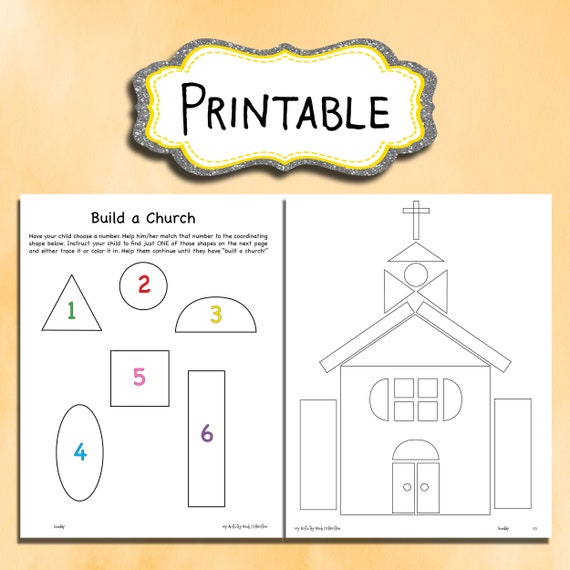 Build a Church Printable Worksheet for Kids NONDENOMINATIONAL - Etsy