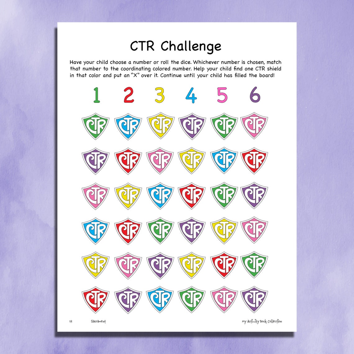 LDS CTR Challenge Printable Worksheet for Kids - Activity for Kids ...