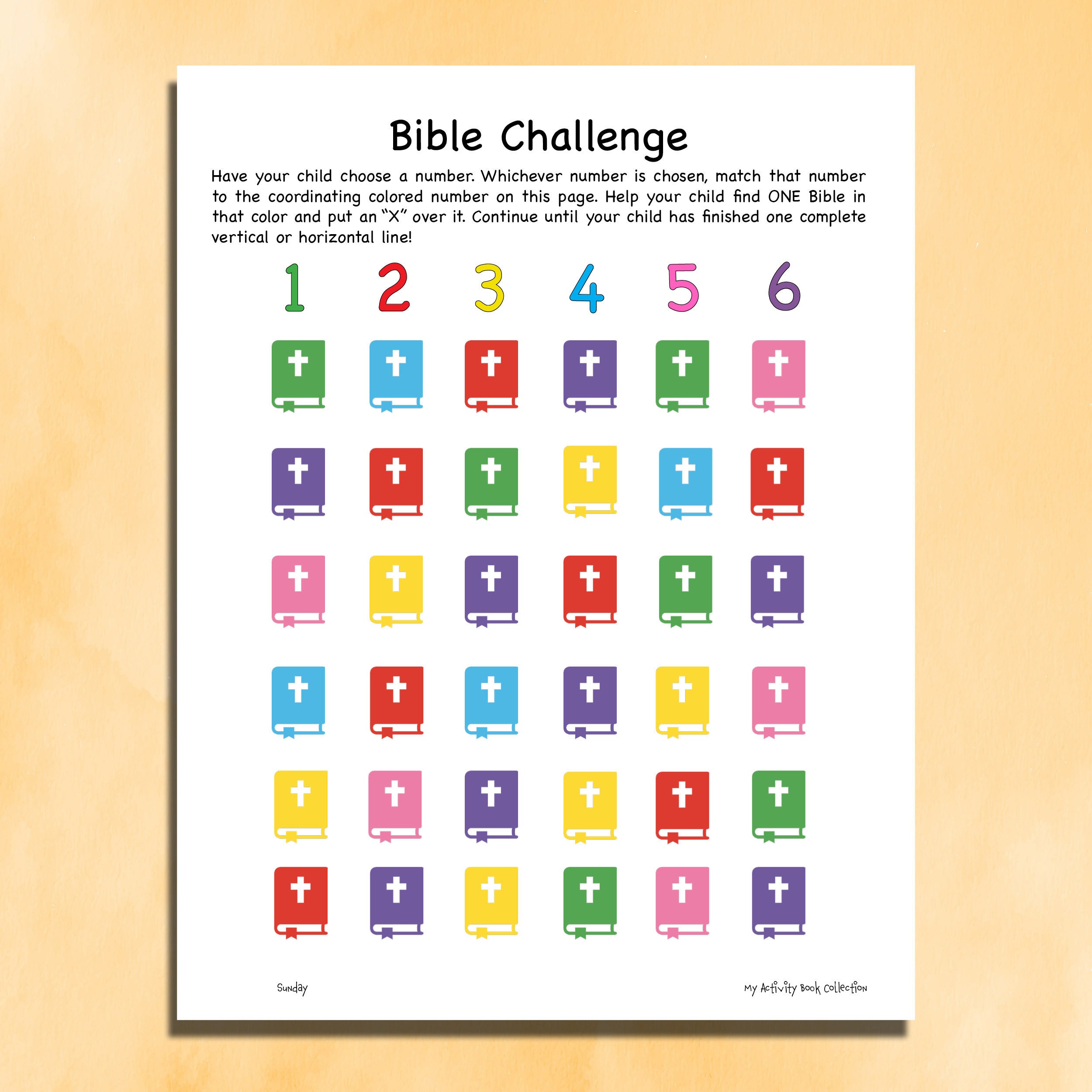 Bible Challenge Printable Worksheet for Kids NONDENOMINATIONAL ...