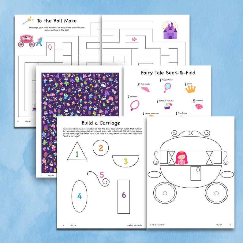 PRINTABLE Princess Fairy Tale Activity Book - Girls Gift, Bored Book ...