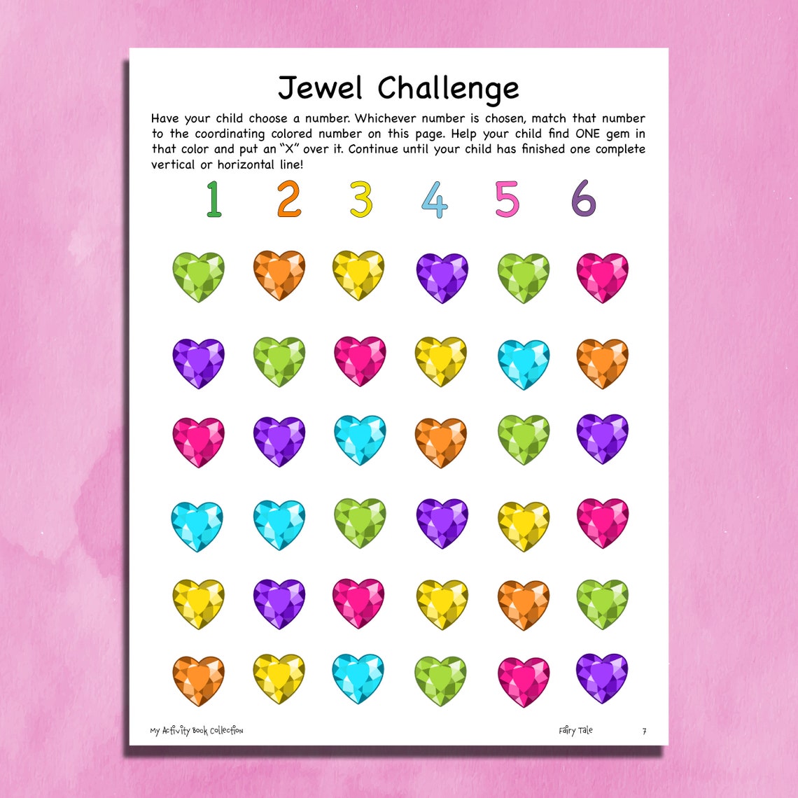 Jewel Challenge Printable Worksheet for Kids PRINCESS- Activity for ...