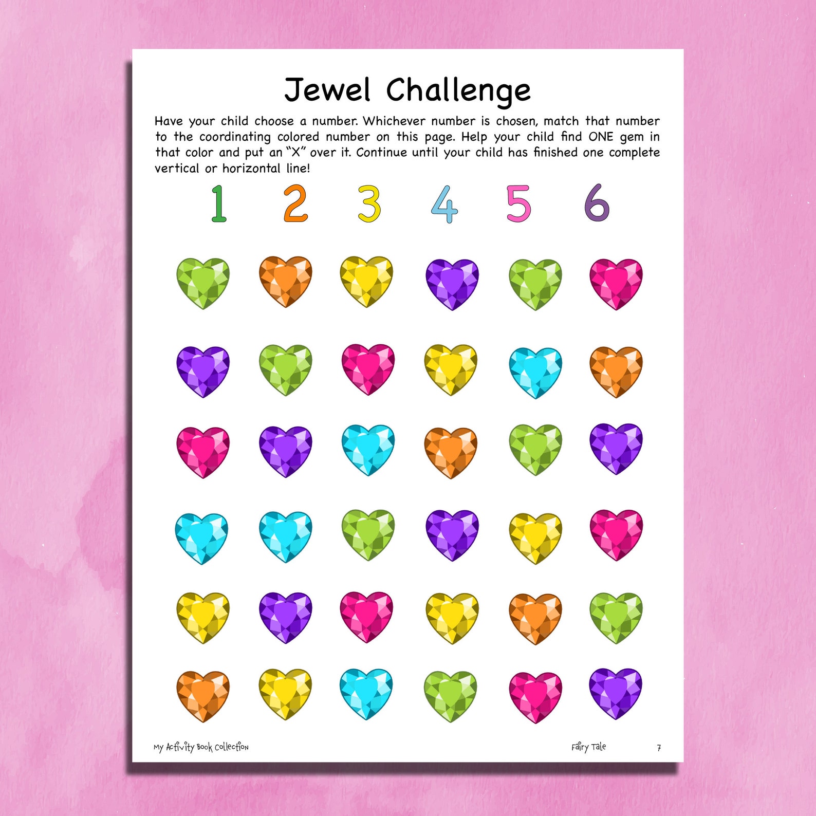 Jewel Challenge Printable Worksheet for Kids PRINCESS- Activity for ...