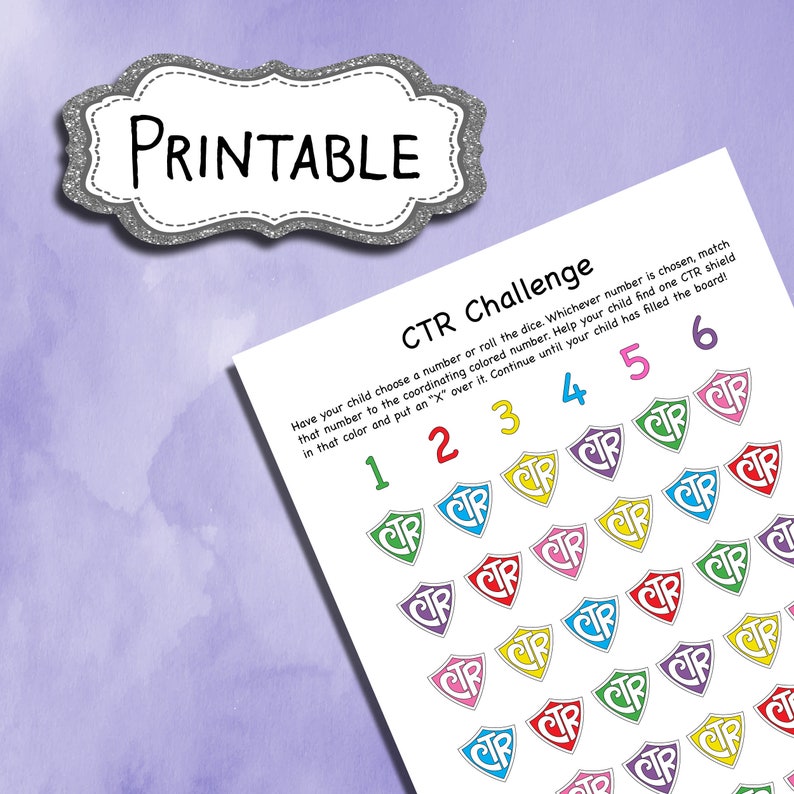 LDS CTR Challenge Printable Worksheet for Kids - Activity for Kids ...