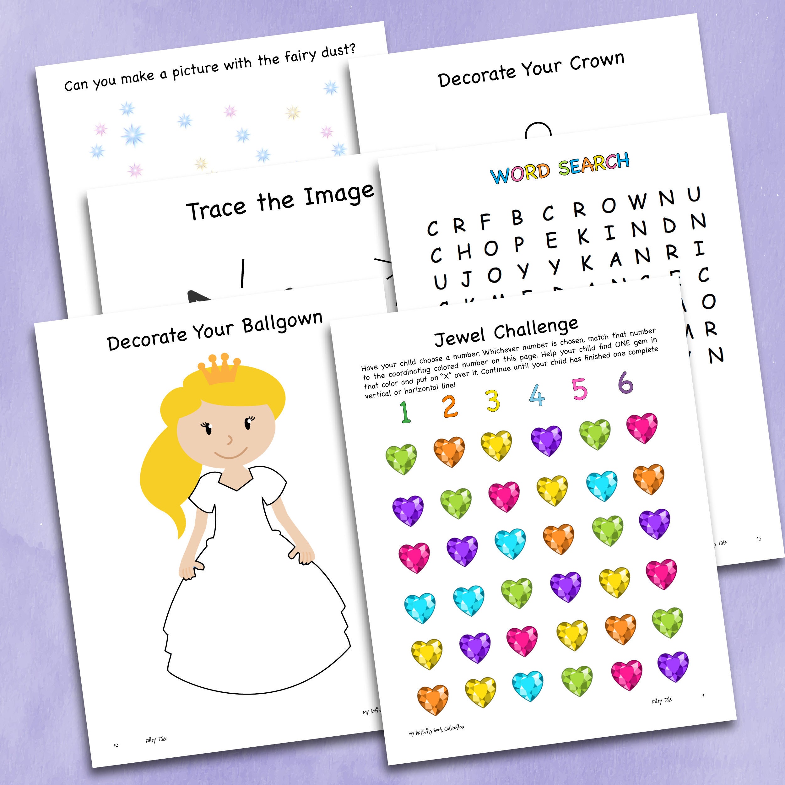 PRINTABLE Princess Fairy Tale Activity Book - Girls Gift, Bored Book ...