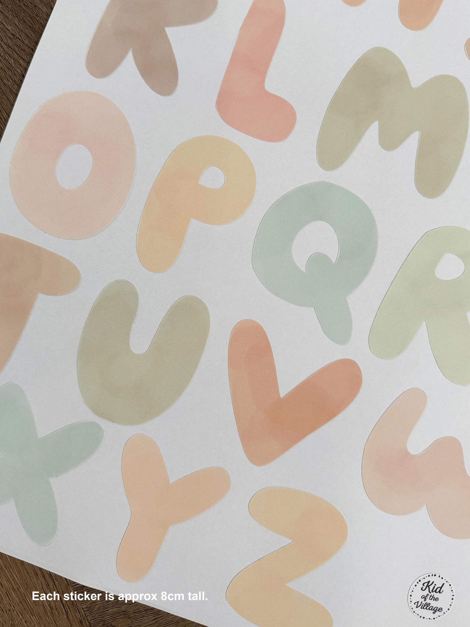 Alphabet Wall Stickers in Pastels, Removable Fabric Sticker, ABC Decal ...