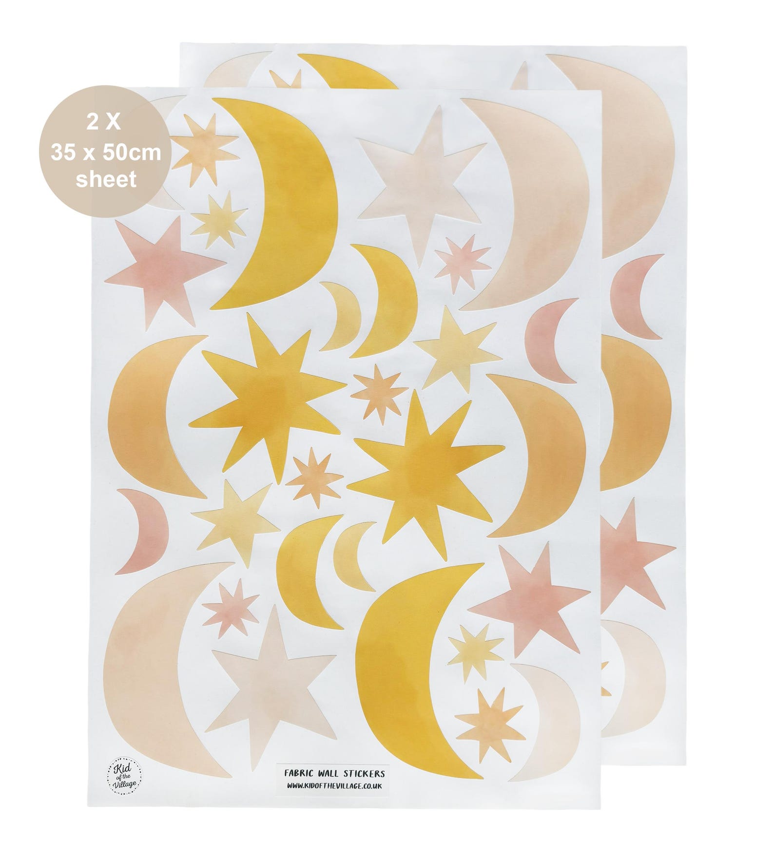 Stars and Moons Wall Stickers, Removable Fabric Sticker, Star Decal ...