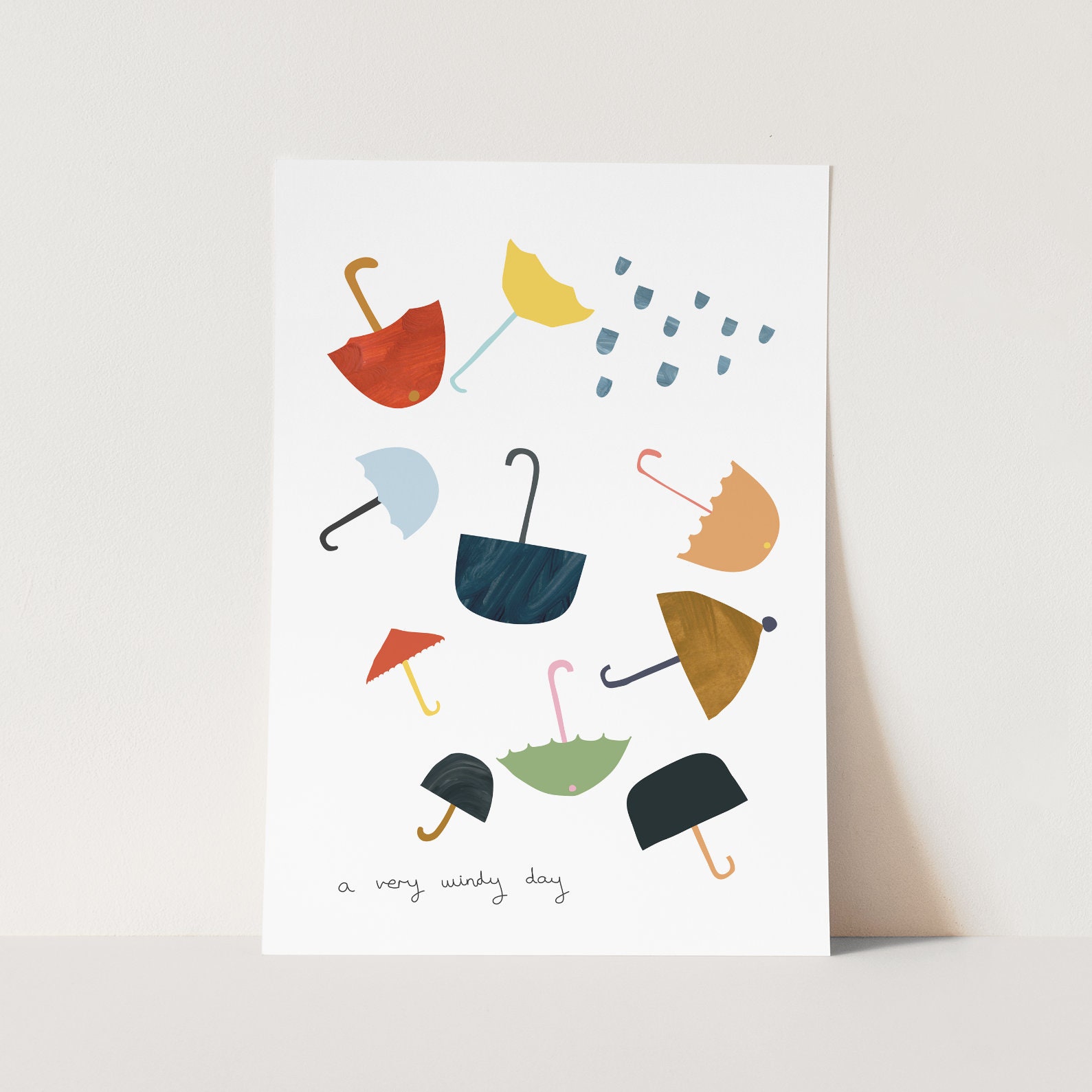 Umbrellas Print Colourful Nursery Poster Nursery Art | Etsy