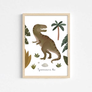 Tyrannosaurus Rex Print, Dinosaur Wall Art, Children's Wall Art ...