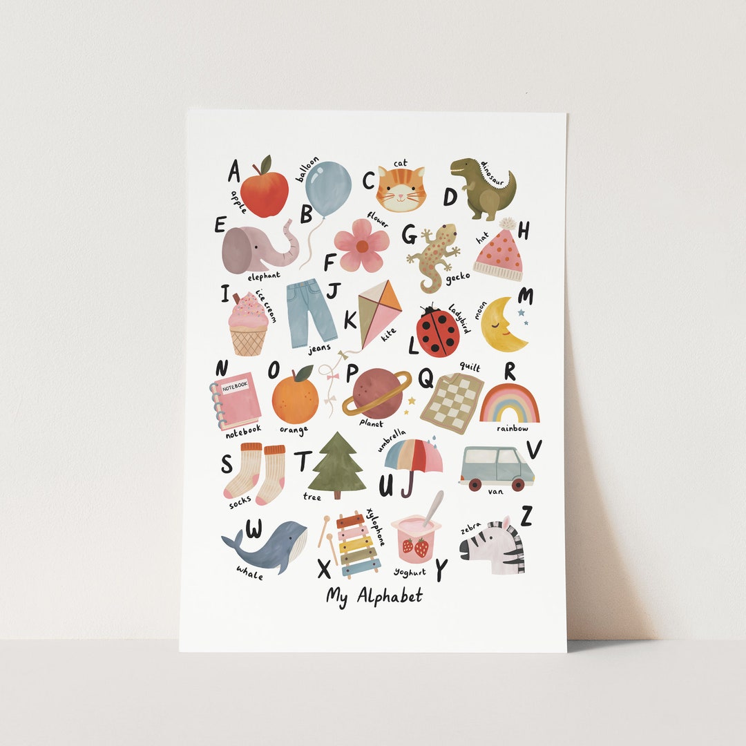 My Alphabet Print, Alphabet Poster, Abc Print, Nursery Art, Perfect ...