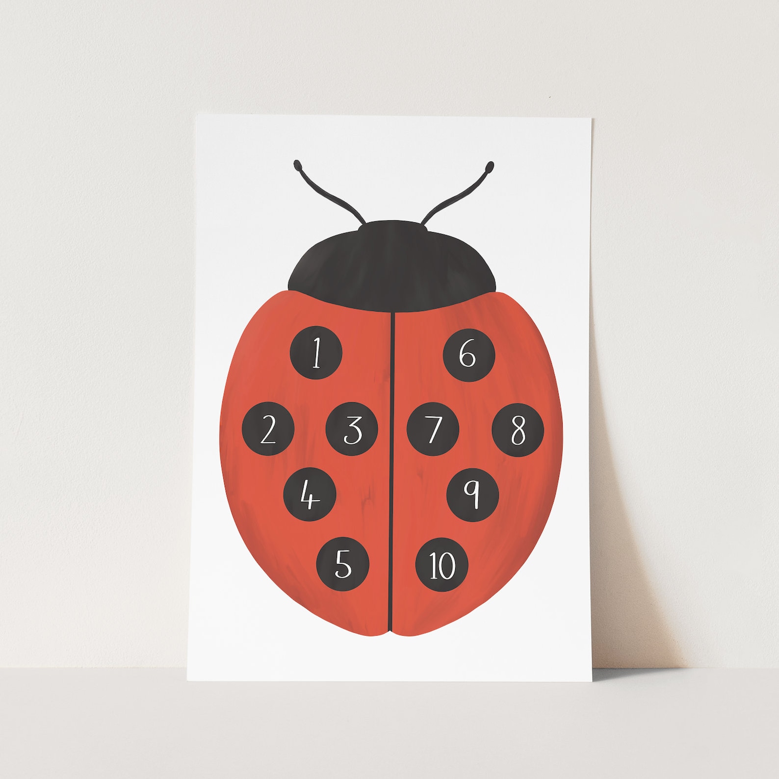 Ladybird Number Print Ladybug Poster Nursery Art Perfect - Etsy