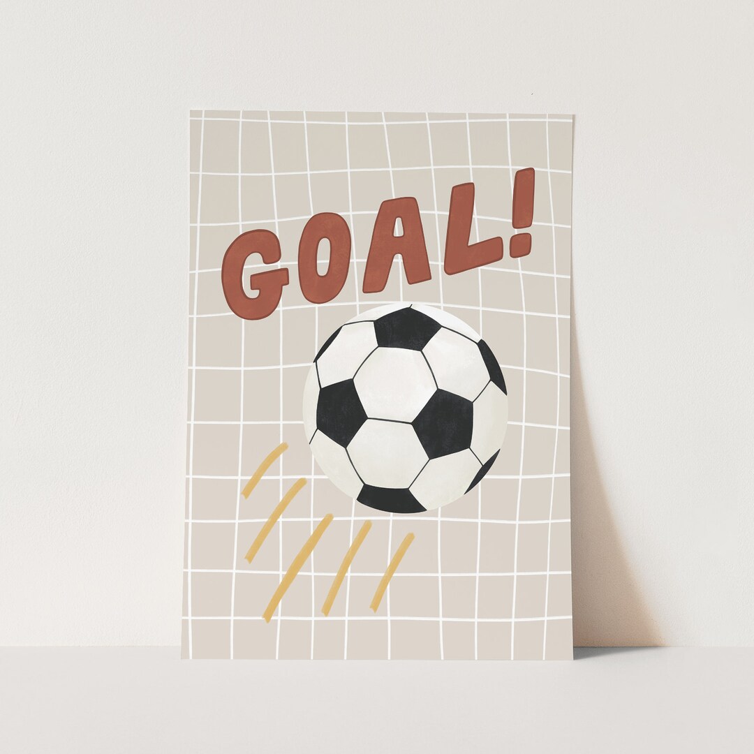 Goal Print in Stone, Soccer Kids Room Wall Art, Children's Art Prints ...