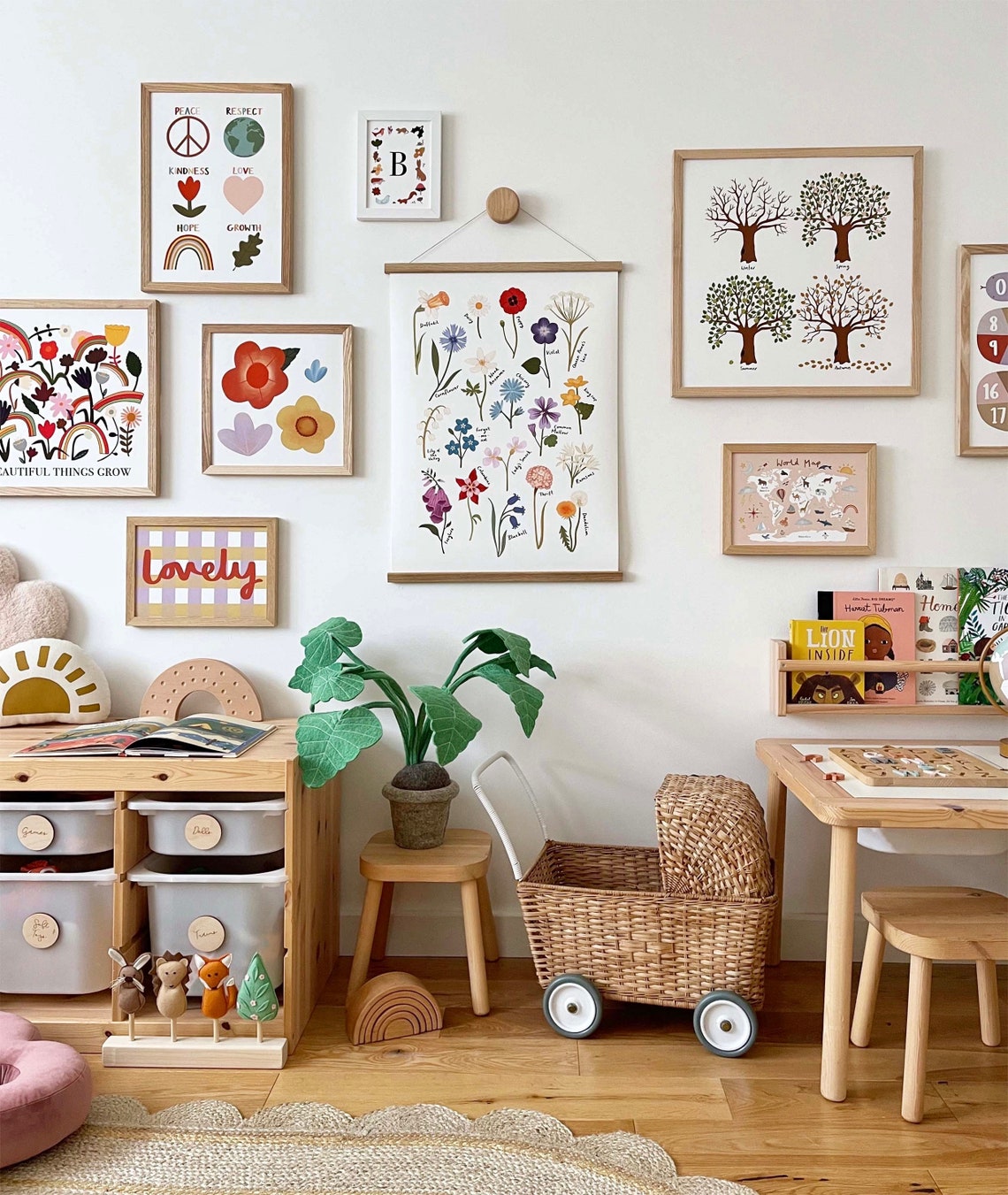 Wildflower Print Children's Decor Nursery Flower Decor - Etsy